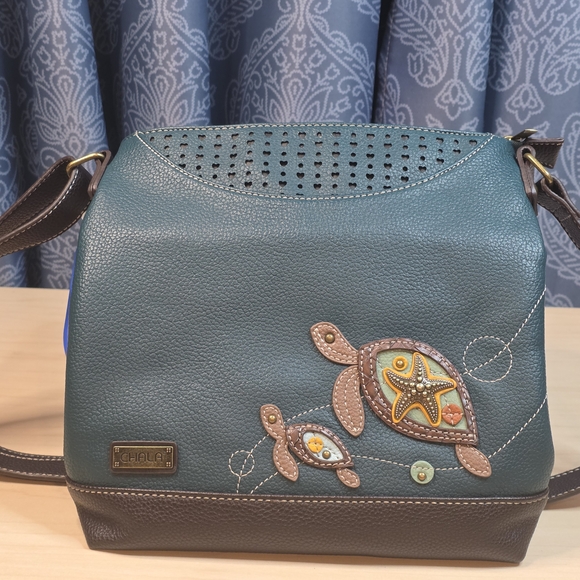 Chala | Bags | Chala Turquoise Blue Turtles Sweet Messenger Crossbody ...